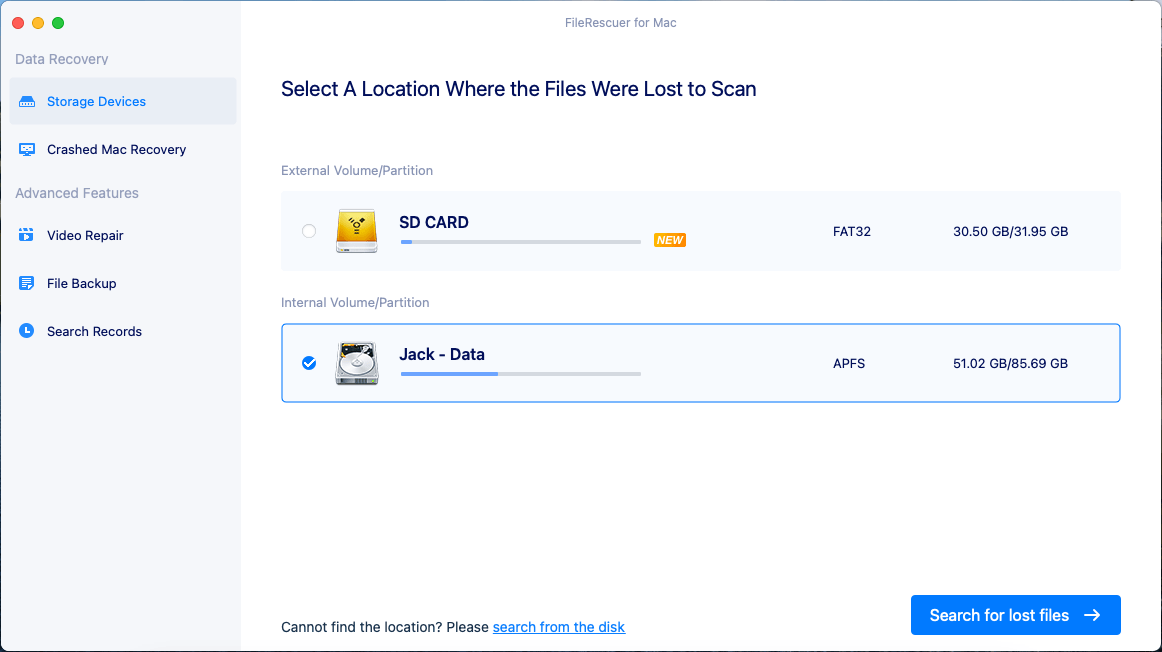 Free File Recovery Software for Mac - FileRescuer for Mac